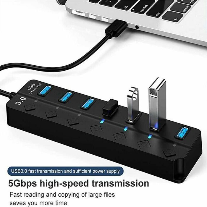 Hub USB, hub USB 3.0 à 7 ports, répartiteur de données multiports USB ...