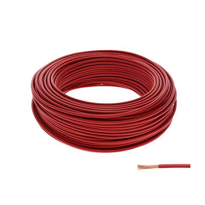 FIL ELECTRIQUE SOUPLE BOITE DE 50 METRES - dtail : SECTION 4 mm² ROUGE ...