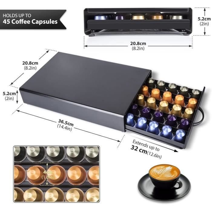 Rangement Capsule Nespresso, Porte Capsule de Café Tiroir de Rangement ...
