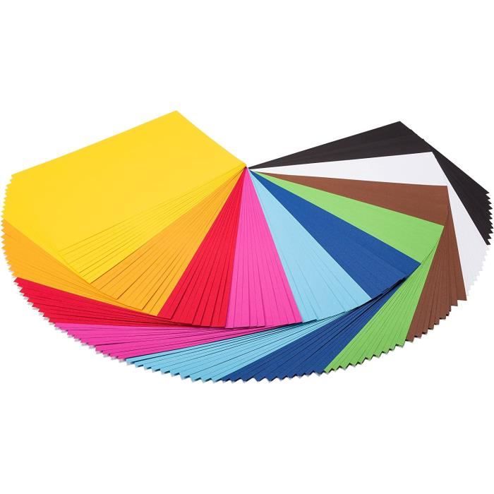 100 feuilles de Cartonette A4, Papier à dessin, teinté dans la masse ...