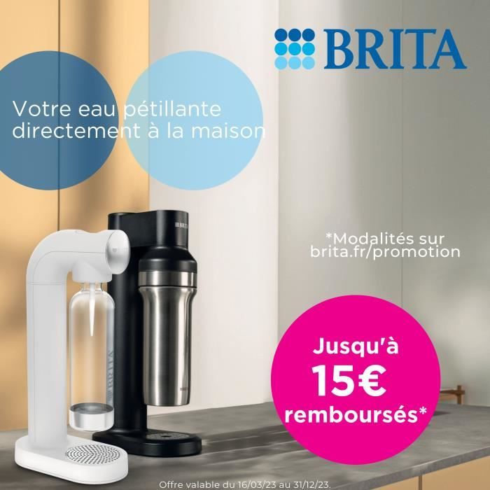 Machine à soda BRITA - SodaTRIO Noire - 1 Bouteille 1L et 1 Cylindre de ...