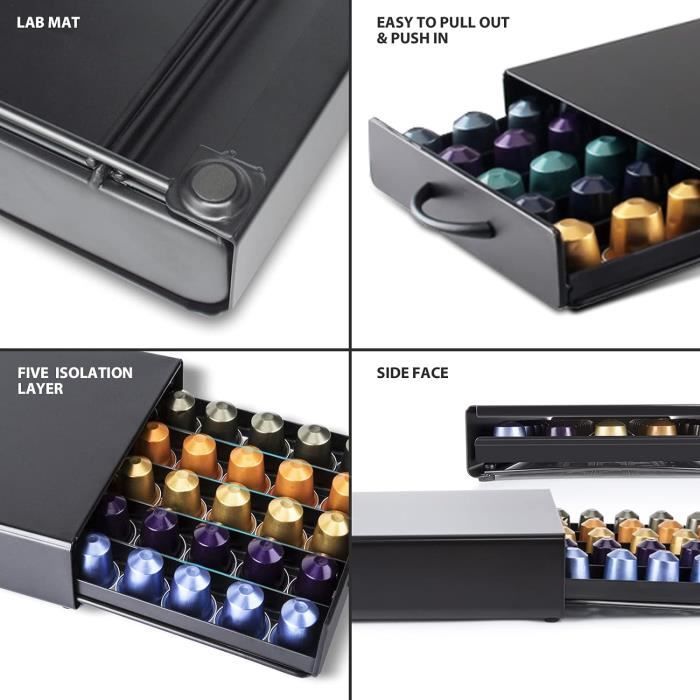 Rangement Capsule Nespresso, Porte Capsule de Café Tiroir de Rangement ...