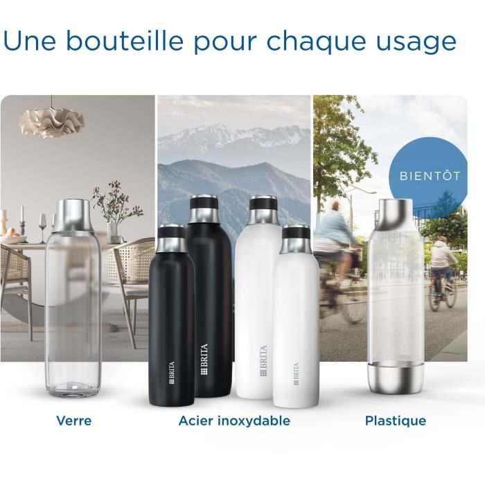 Machine à soda BRITA - SodaTRIO Noire - 1 Bouteille 1L et 1 Cylindre de ...