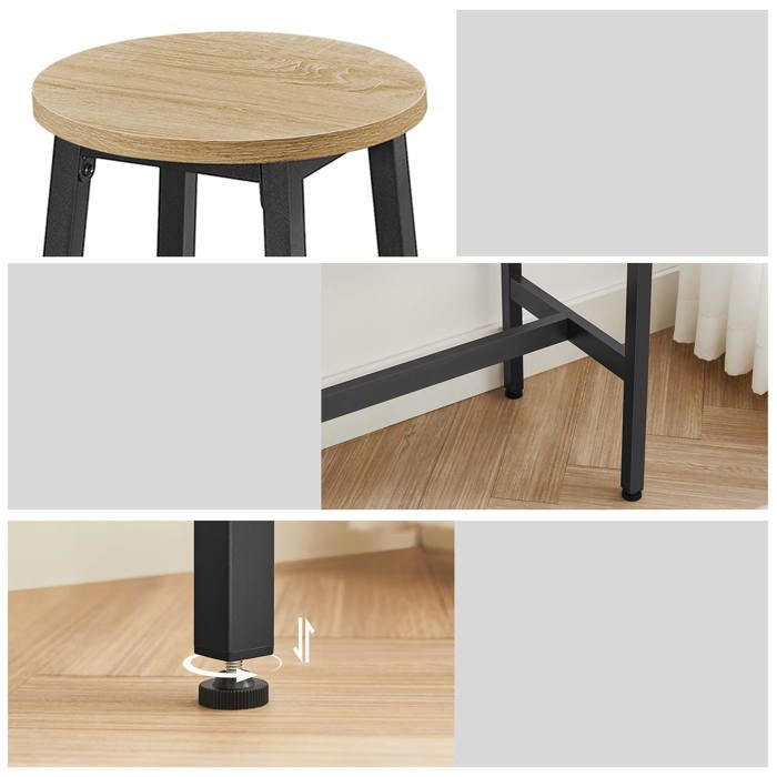 Ensemble table de bar avec 2 tabourets - Table haute avec tabourets de ...