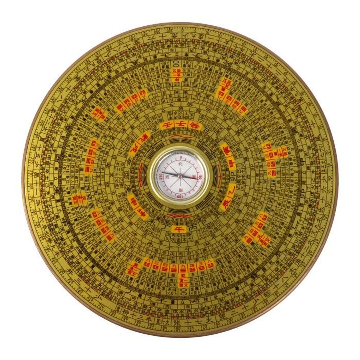 Boussole chinoise dorée Feng Shui Luo Pan pour outil de chasse au ...
