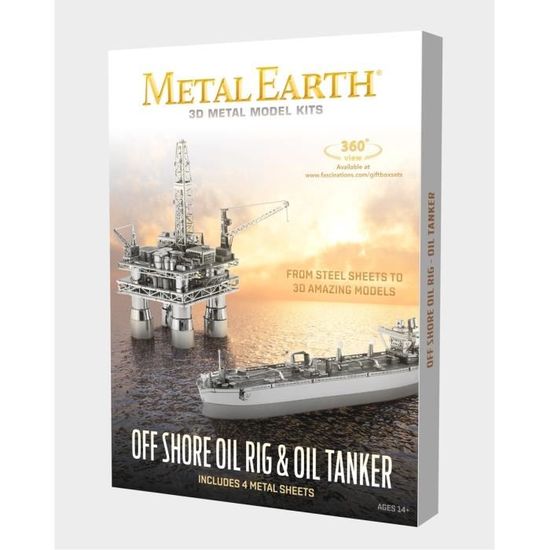 Metal Earth Fascinations, Offshore Oil Rig et Tanker, Gift Box 3D ...