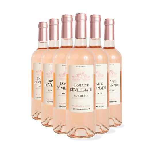 Domaine de Villemajou Corbières - Vin rosé x6 - La cave Cdiscount