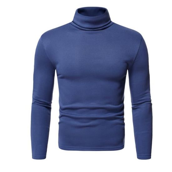 Sous Pull à Col Roulé Homme Manches Longues Pullover en Tricot Slim Fit ...