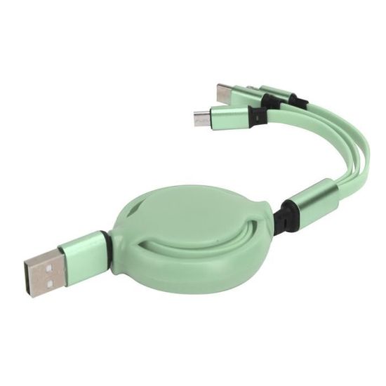 NAK-Câble de chargeur multi-rétractable 3 en 1 3A avec connecteur de ...
