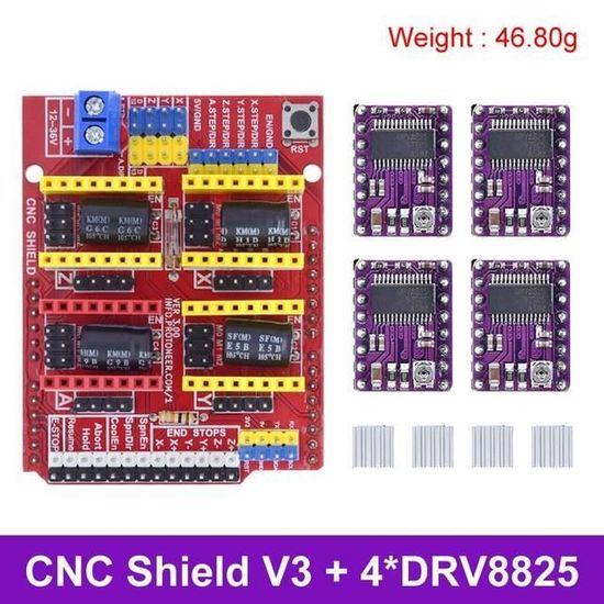 Circuits intégrés,CNC DRV8825--TZT CNC Shield V3 Machine à graver, impression 3D, pilote DRV8825 ...