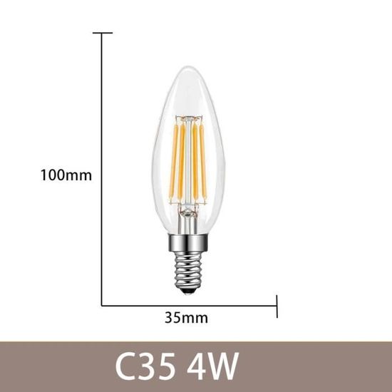 AMPOULE LED,C35 4W-Oui-warm white-E14 220-240V--ampoules LED Edison C7 C35 T20 G40, E14, 220V ...