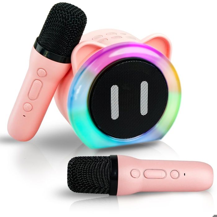 Mini machine de karaoké Bluetooth avec 2 micros, support TF/USB, cadeau ...