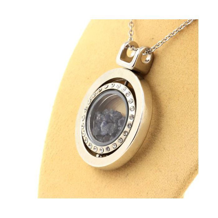 Pierres et Minéraux. Collier Saphir brut. Modèle Sablier Sphérique. Bleu - Achat / Vente sautoir ...