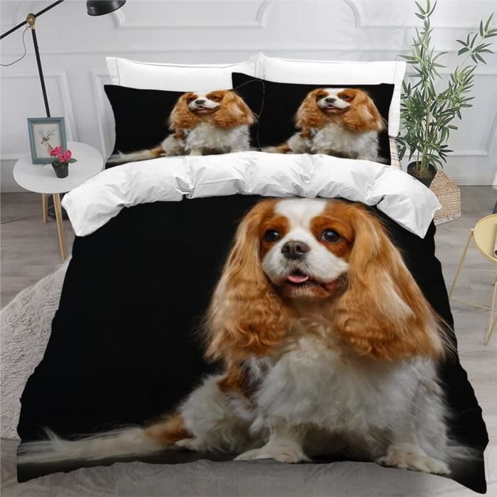 Housse de Couette Cavalier Roi Charles Spaniel Motif avec 2 taies d ...