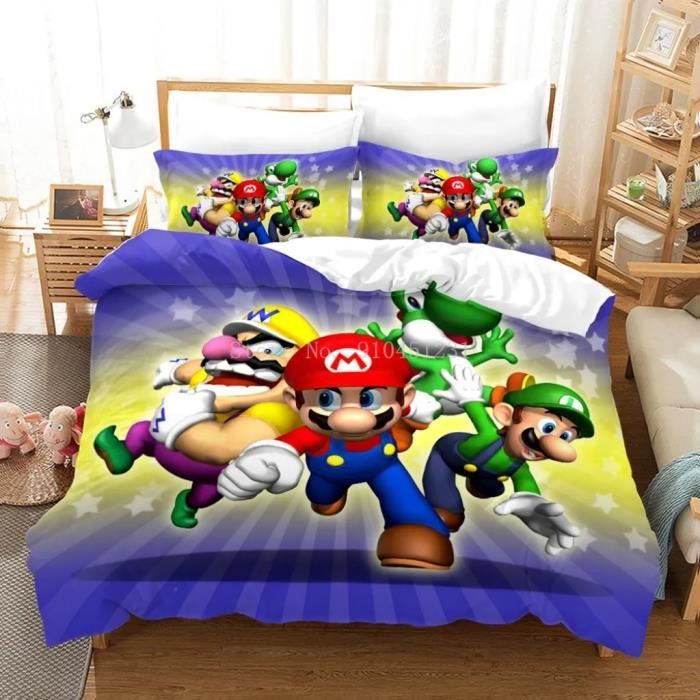 Verser19 - AU simple (2 PC) - Ensemble de literie Super Mario Game pour ...