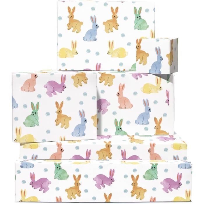 Papier Cadeau Lapin - 6 Feuilles De Papier Cadeau Anniversaire Avec ...