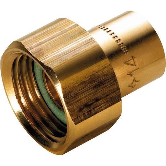 RACCORD A SOUDER 2 PIECES ECROU FEMELLE AVEC JOINT RACCORDEMENT 1/2 TUBE CUIVRE GAZ Ø 14 mm ...