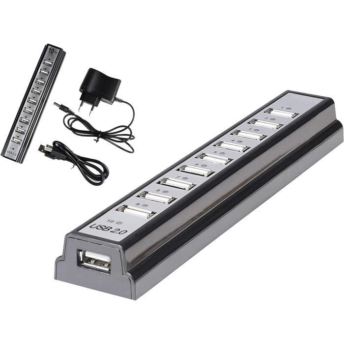 Multiprise Type Hub 10 Ports Usb 2.0 A Poser Ou À Fixer Au Mur, Avec ...