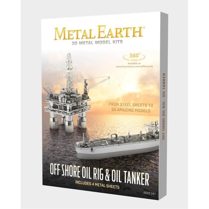 Metal Earth Fascinations, Offshore Oil Rig et Tanker, Gift Box 3D ...