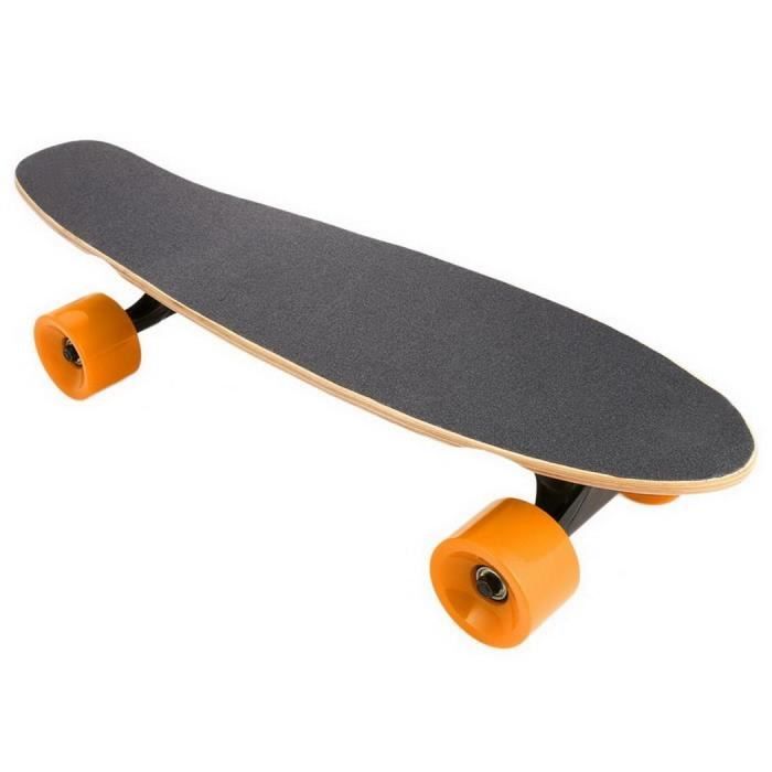 Planche à roulettes électrique à quatre roues avec télécommande Orange ...