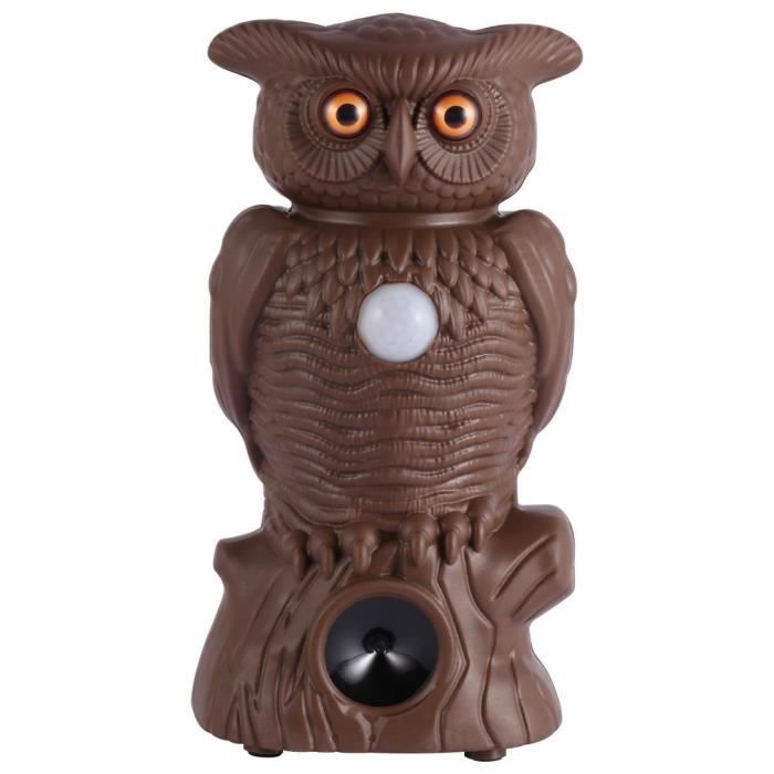 PIEGE Sculpture Chouette Alarme Clignotant Son Critter Répulsif ...