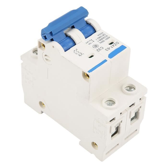 SALALIS Disjoncteur miniature Disjoncteur de courant miniature DZ47‑63, 2 pôles, 32 A, 220/380 V ...