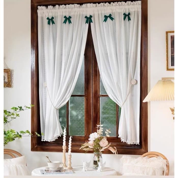 Rideau Brise-Bise Style Maison De Campagne Française - Blanc - Semi ...