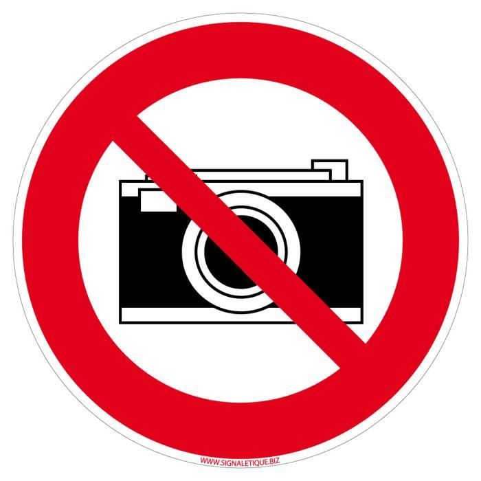 Panneau appareil photo interdit, interdiction de photographier ...
