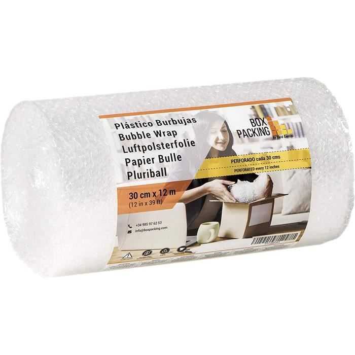 BOXPACKING Rouleau Papier Bulle Déménagement 30 cm de largeur x 12 m de ...