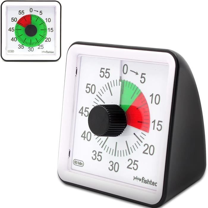 ® Mini Minuteur Electronique - 60 Minutes - 2 Zones De Couleur - Grands ...