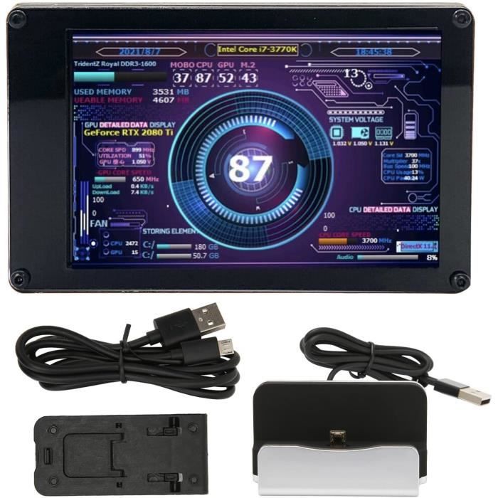 Écran De Panneau De Capteur Pc, Mini Écran Ips Usb 3,5 Pouces Aida64 Pc ...