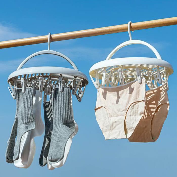 Cintre à vêtements rond avec pinces Séchoir à linge rond Cintre à linge ...