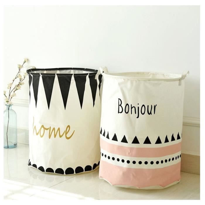 Lot de 2 paniers à linge - Pliable - 40 x 50 cm - Cdiscount Maison