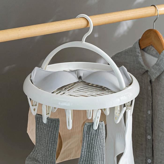 Cintre à vêtements rond avec pinces Séchoir à linge rond Cintre à linge ...
