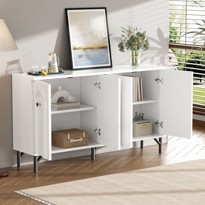 Buffet Salon Moderne 4 Portes - étagères réglables - Design élégant ...