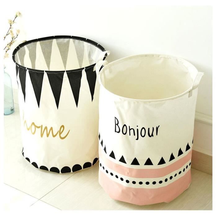 Lot de 2 paniers à linge - Pliable - 40 x 50 cm - Cdiscount Maison