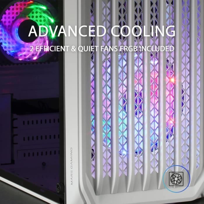 Mars Gaming MC-S2, Boîtier PC Micro-ATX Ultra-Compact, Grille Avant, 2x ...