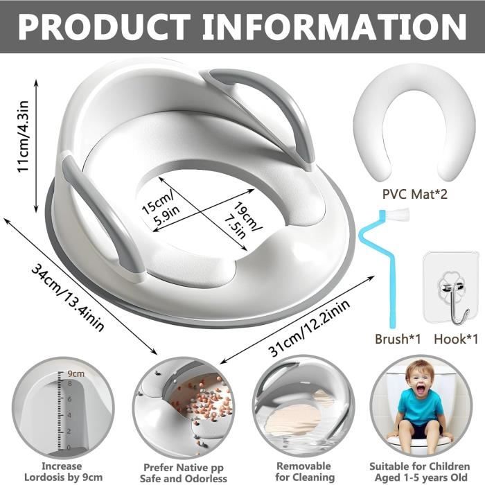 MULEVIP Réducteur Toilette Enfant,Rehausseur WC Enfant,Adaptateur WC ...