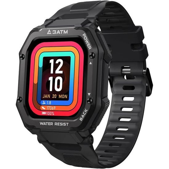 Rock Smartwatch pour Homme 1,69" écran Tactile Montre de Sport étanche ...
