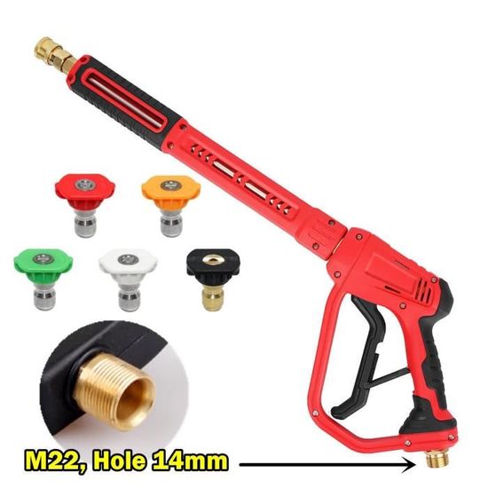 Pistolet nettoyeur haute pression pour lavage de voiture,4000 PSI,5 buses de pulvérisation ...