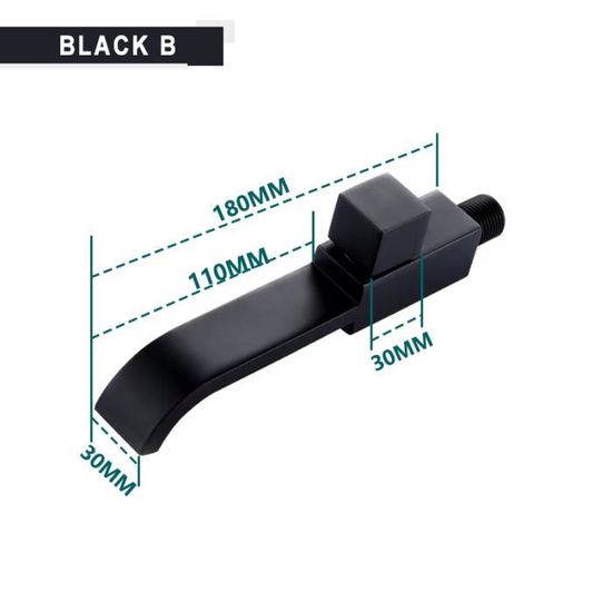 Robinet froid dissimulé dans le mur,bec de ark mural,or brossé,noir ...