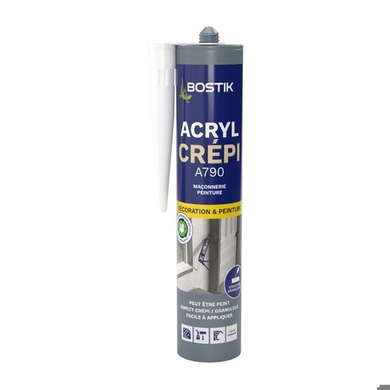 Mastic acrylique BOSTIK Acryl Crépi - Aspect granuleux pour joint de ...
