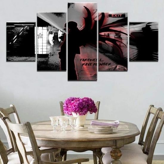Tableau Decoration Murale Death Note Shadow Poster Impression 5 Parties ...