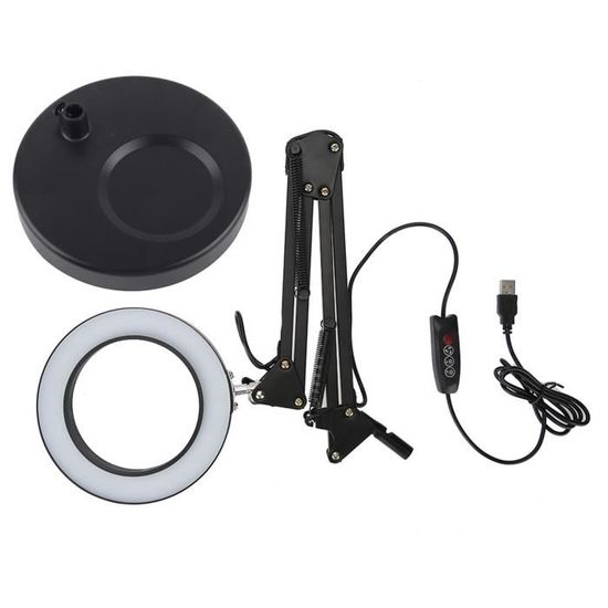 KEL LED de table loupe verre avec pince Lampe de bureau loupe Design ...