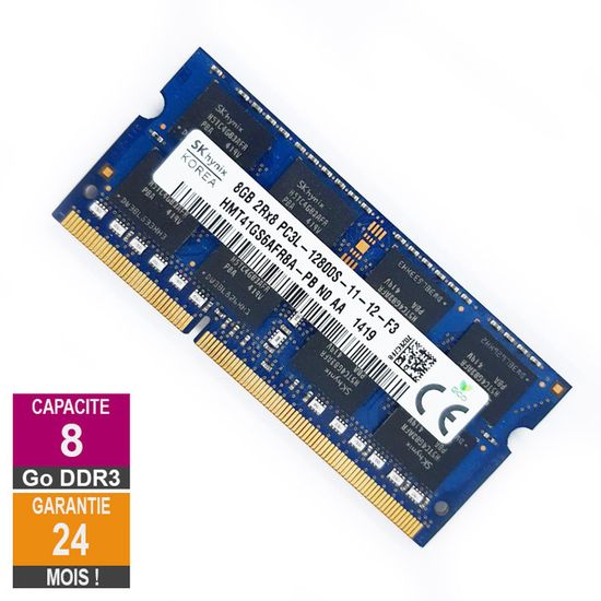 Barrette Mémoire 8Go RAM DDR3 Hynix HMT41GS6AFR8A-PB SO-DIMM PC3L-12800U 2Rx8 - Cdiscount ...