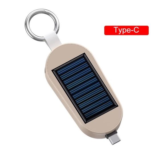Batterie Externe Solaire - QINGQUE - 3000mAh - Type C - Portable - Brun - Cdiscount Téléphonie