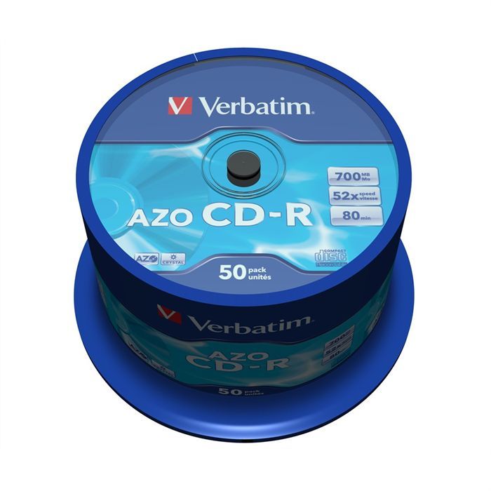 CD-R VERBATIM - 80 min - 700 Mo - 50 supports - 52x - Cdiscount Informatique