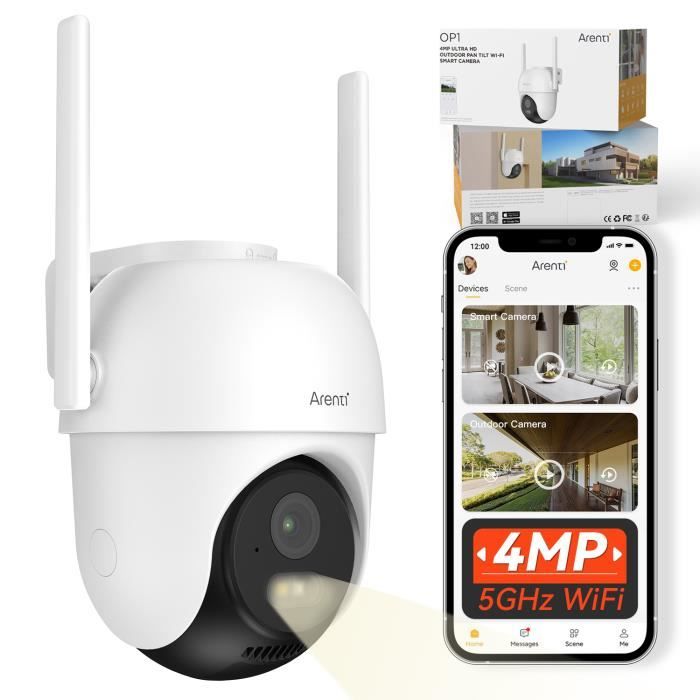 Caméra IP de Surveillance WiFi Extérieur ARENTI - 4MP/2,5K UHD - 360 ...