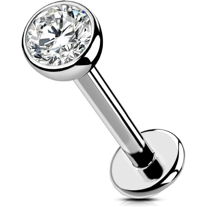 Threadless Labret Stud Piercing 6mm-8mm-10mm-12mm Lip Bars Titanium ...