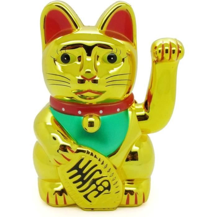 Chat porte-bonheur chinois (Maneki-neko) - Feng Shui, Plastique, Gold ...